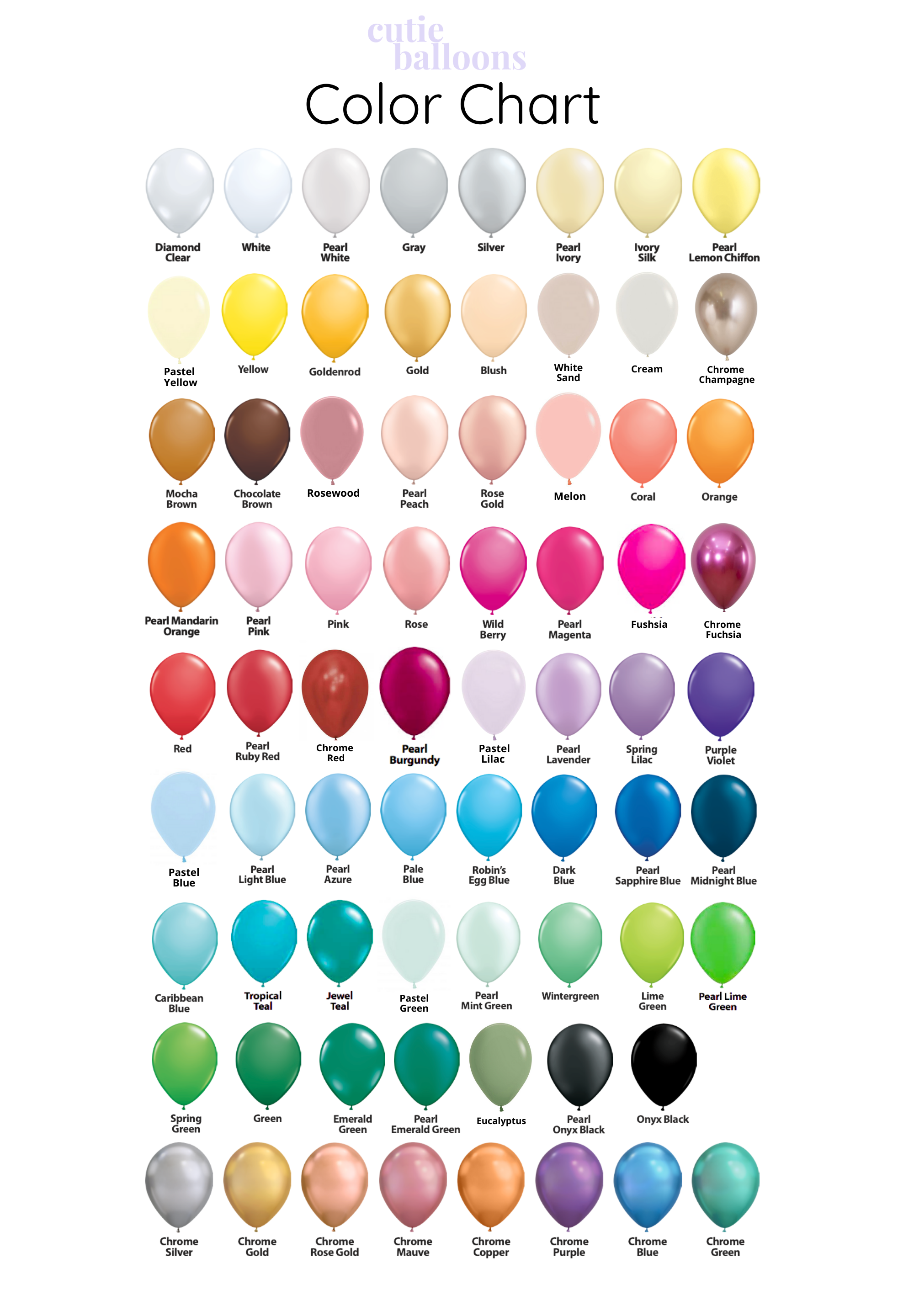 11" Air-Filled Balloons (Choose Your Colours!) – Cutie Balloons