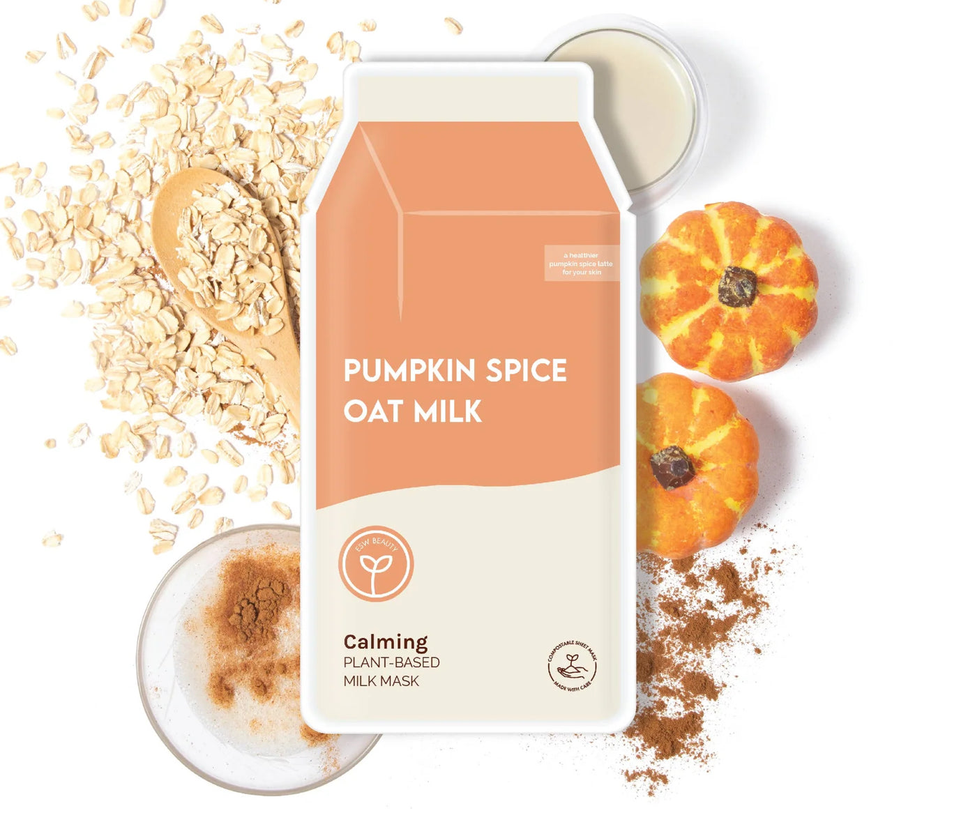 Pumpkin Spice Oat Milk Hydrating Plant-Based Milk Sheet Mask – Cutie ...