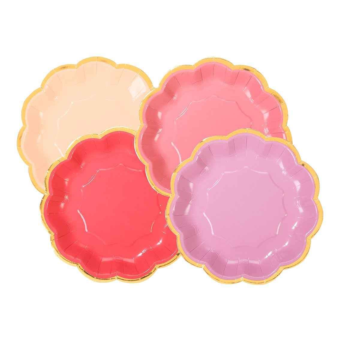 Rose Pink Party Plates - 12 Pack - Cutie Balloons & Party Decor