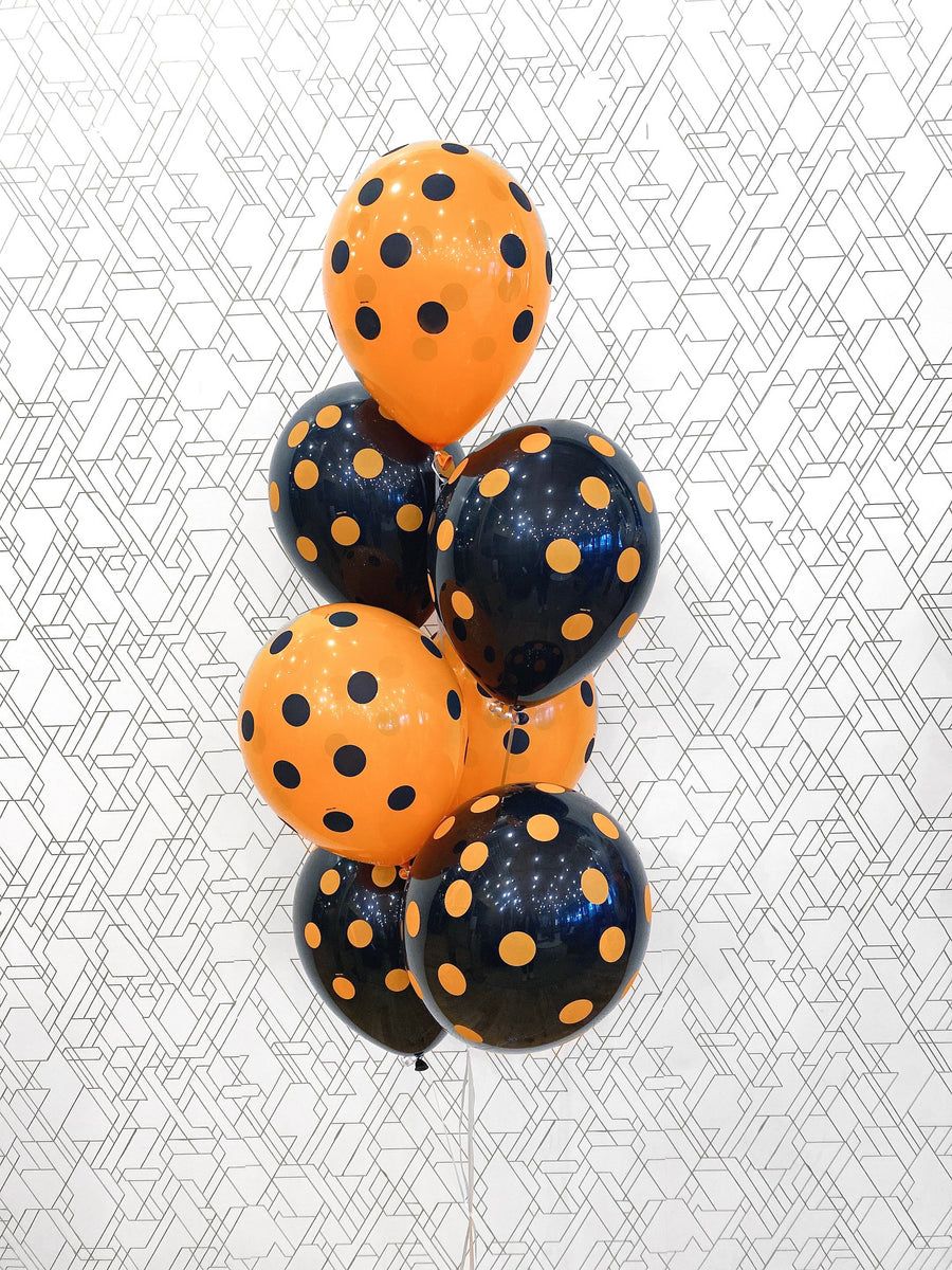 Black & Orange Dots - Halloween Balloons Bouquet – Cutie Balloons